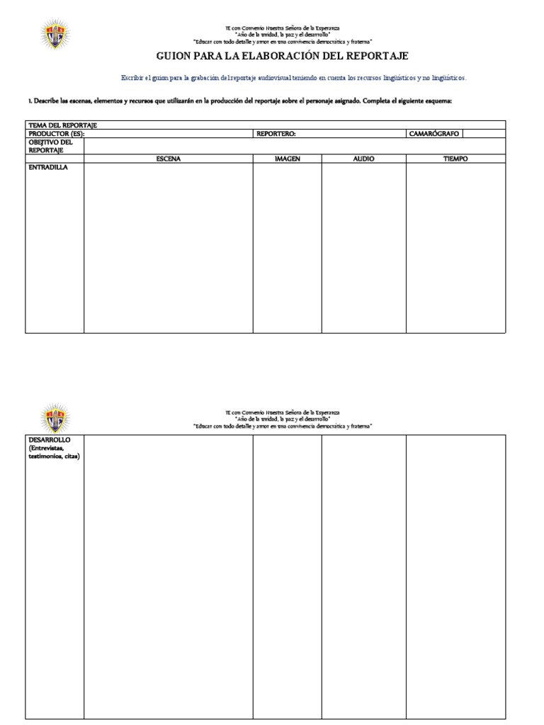Guion para El Reportaje | PDF