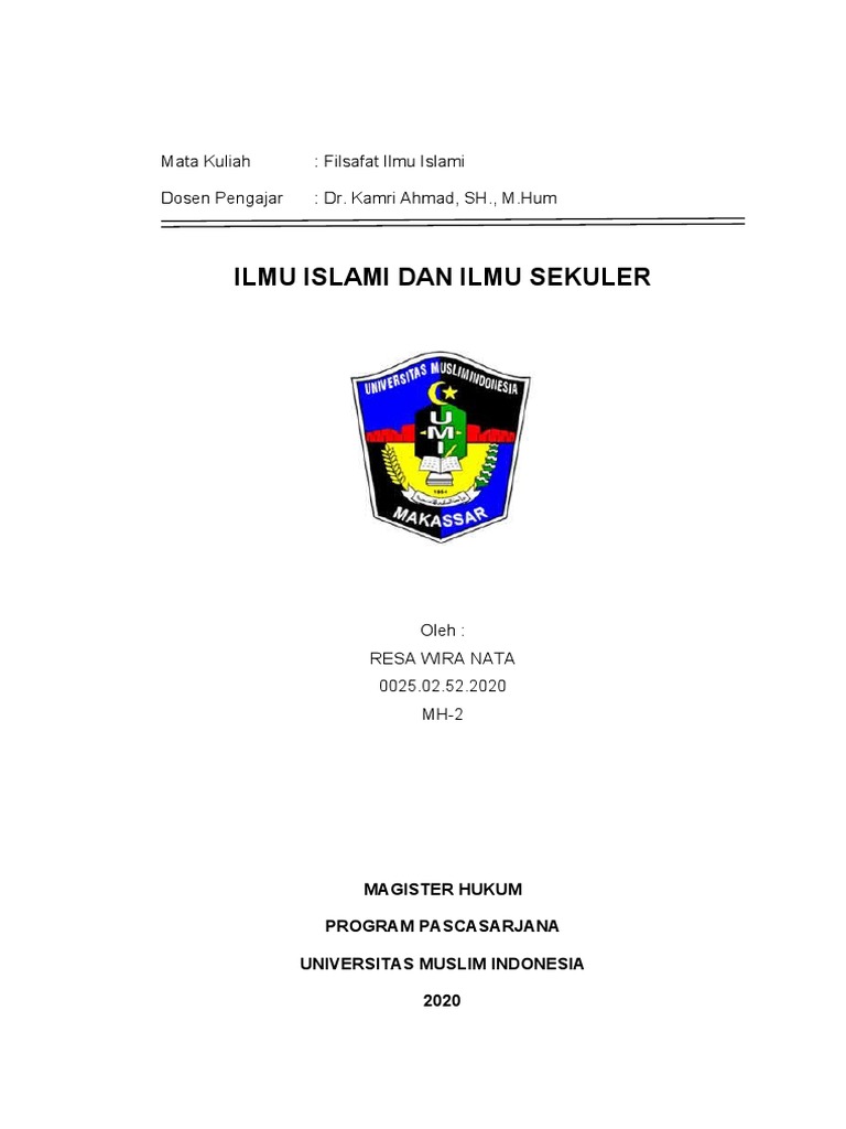 Integrasi Ilmu Sekuler dan Islam | PDF | Filsafat | Agama & Spiritualitas