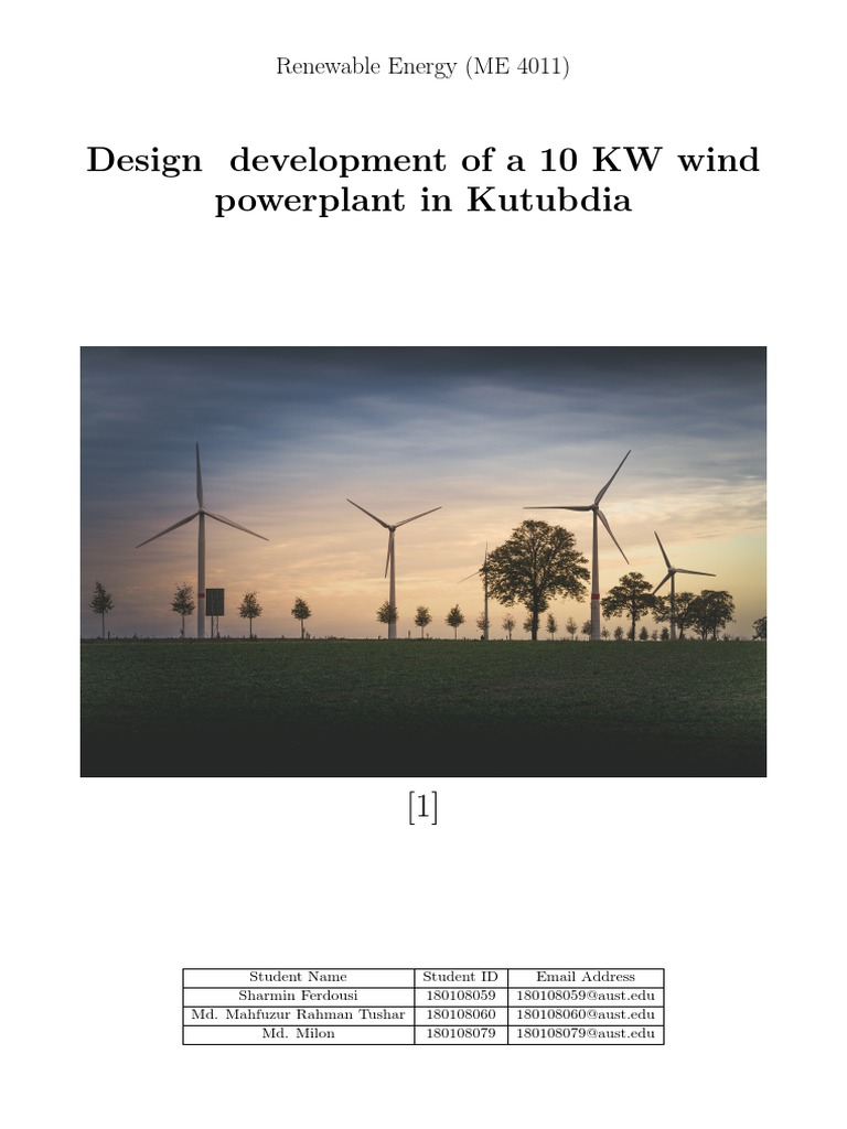 10KW Wind Power Plant Design in Kutubdia | PDF | Wind Turbine ...