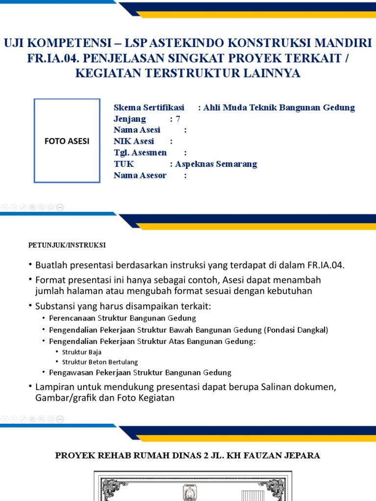 Tugas Praktek Konstruksi Astekindo Ahli Muda Tehnik Bangunan Gedung | PDF