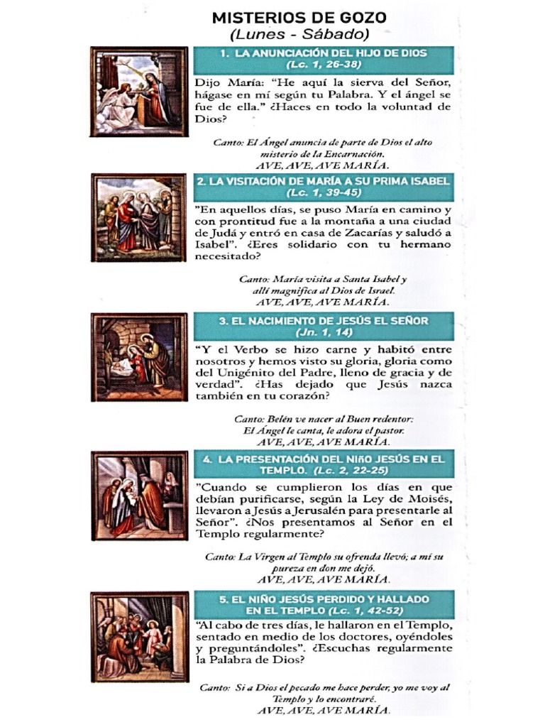 Misterios de Gozo meditados | PDF