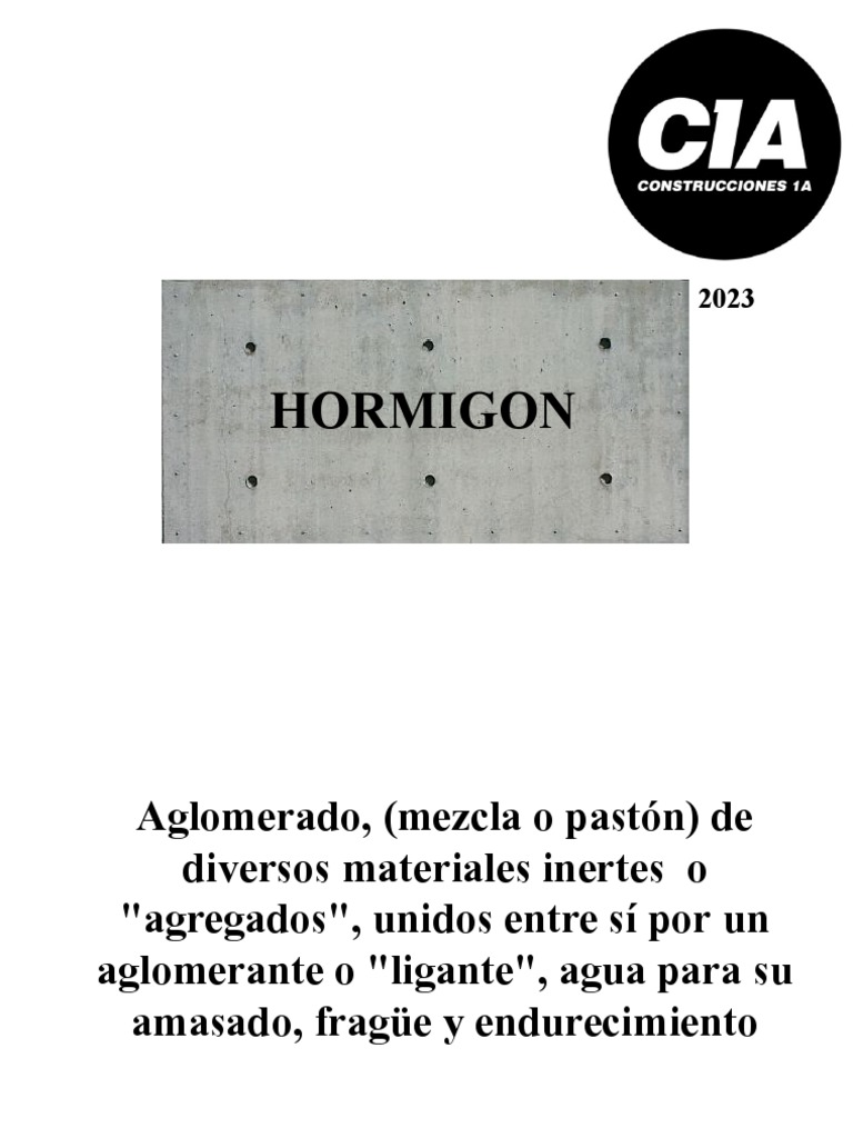 Composición y Tipos de Hormigón | PDF | Hormigón | Cemento