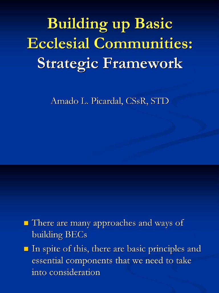 Building Up Basic Ecclesial Communities Strategic Framework - PPT Video ... Building Up Basic Ecclesial Communities Strategic Framework - PPT Video ...