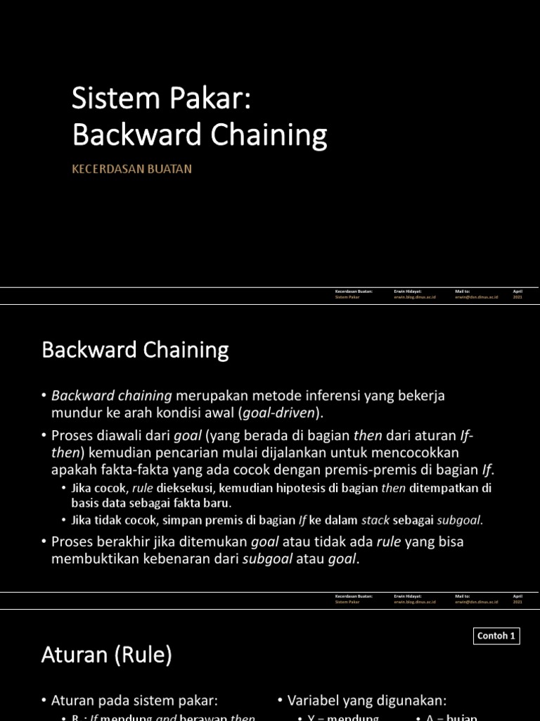 Sistem Pakar - Backward Chaining - Slide | PDF