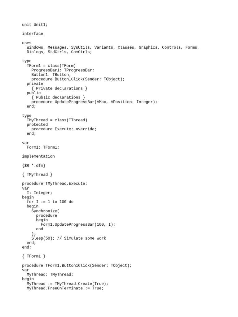 Codigo Delphi Progressbar Pdf