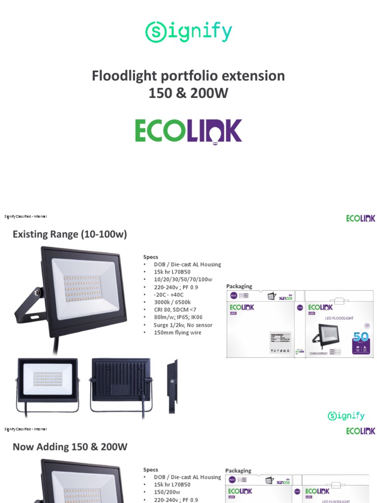 Ecolink Flood FL007 150 200w | PDF | Electrical Engineering | Metrology