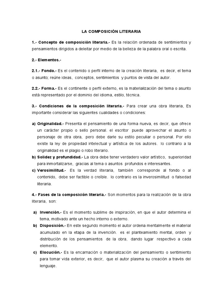 Guía de Composición Literaria | PDF | Autor | Pensamiento