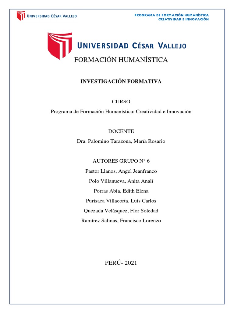 Investigacion Formativa - Fichas | PDF | Creatividad | Toma de decisiones