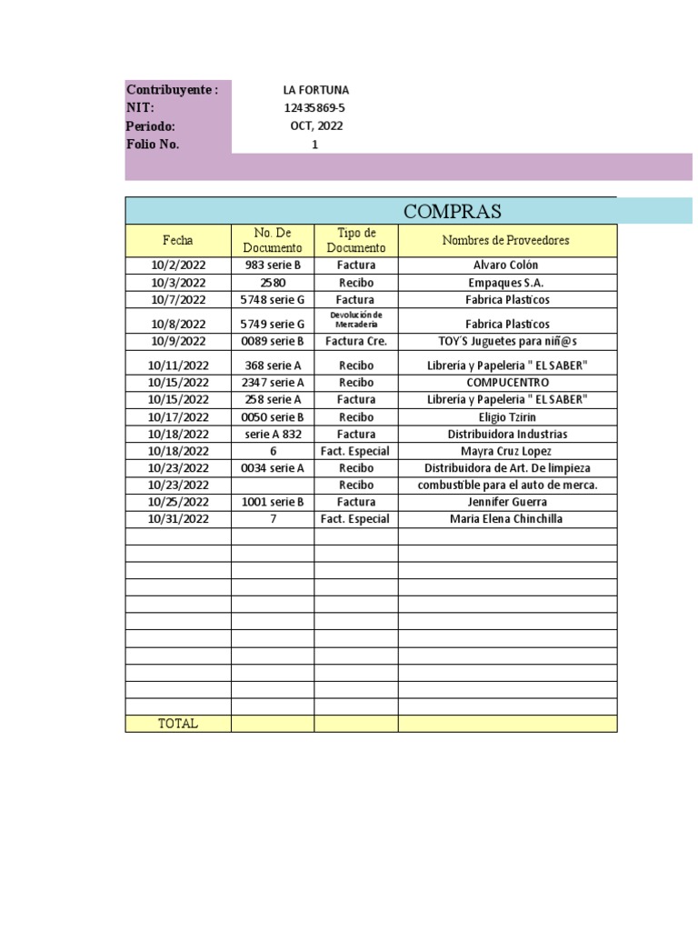 lIBRO DE COMPRAS Y VENTAS | Descargar gratis PDF | Factura | Contabilidad