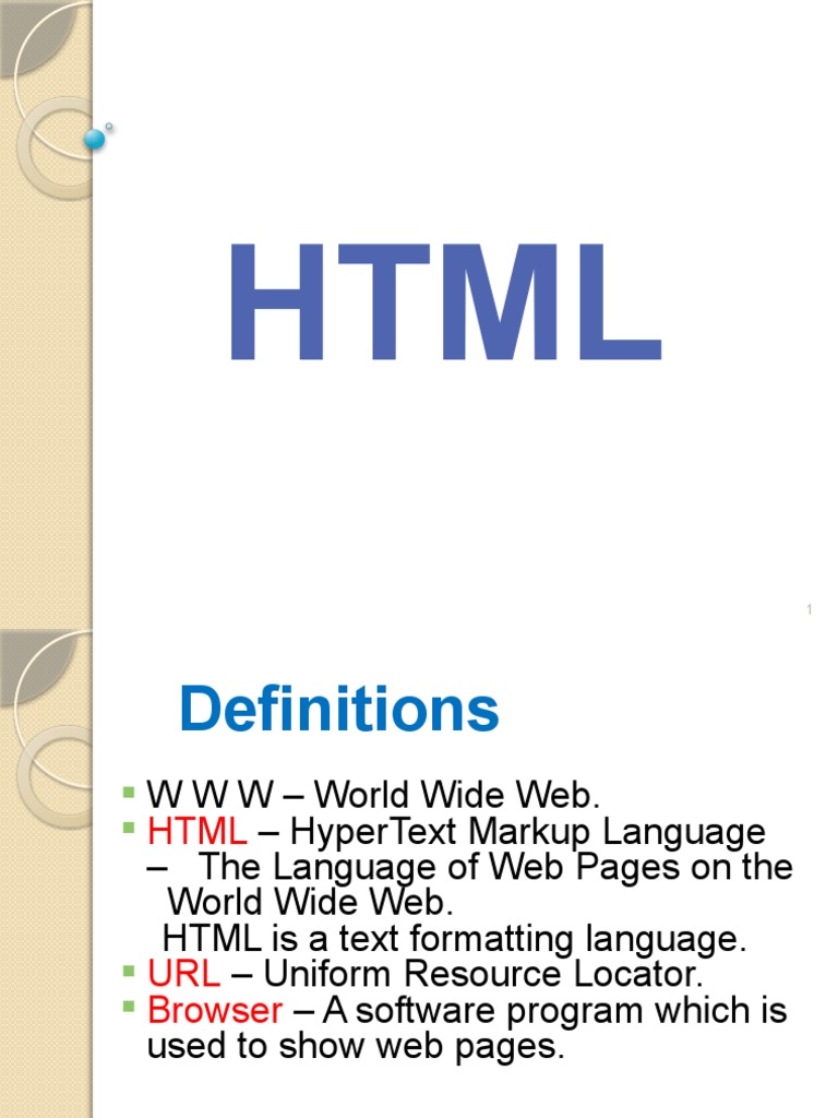 HTML PPT Syllabus | PDF | Hyperlink | Html Element
