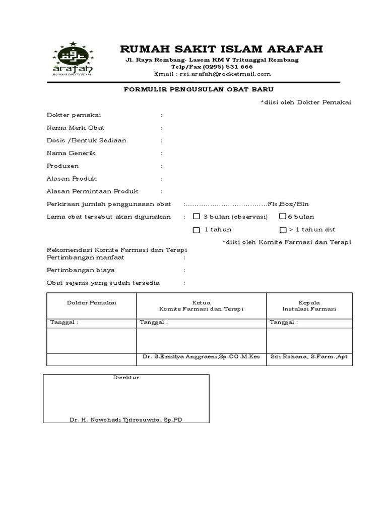 Form Usulan Obat Baru Pdf Kesehatan Holistik Sains Matematika