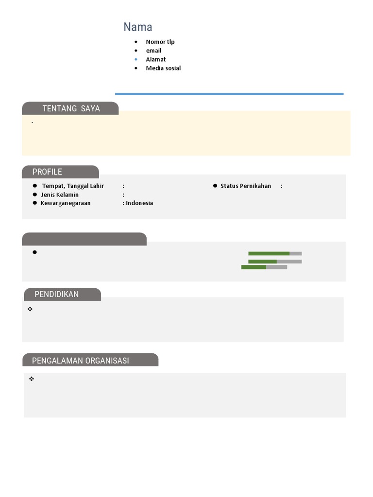 Contoh CURRICULUM VITAE (CV) | PDF