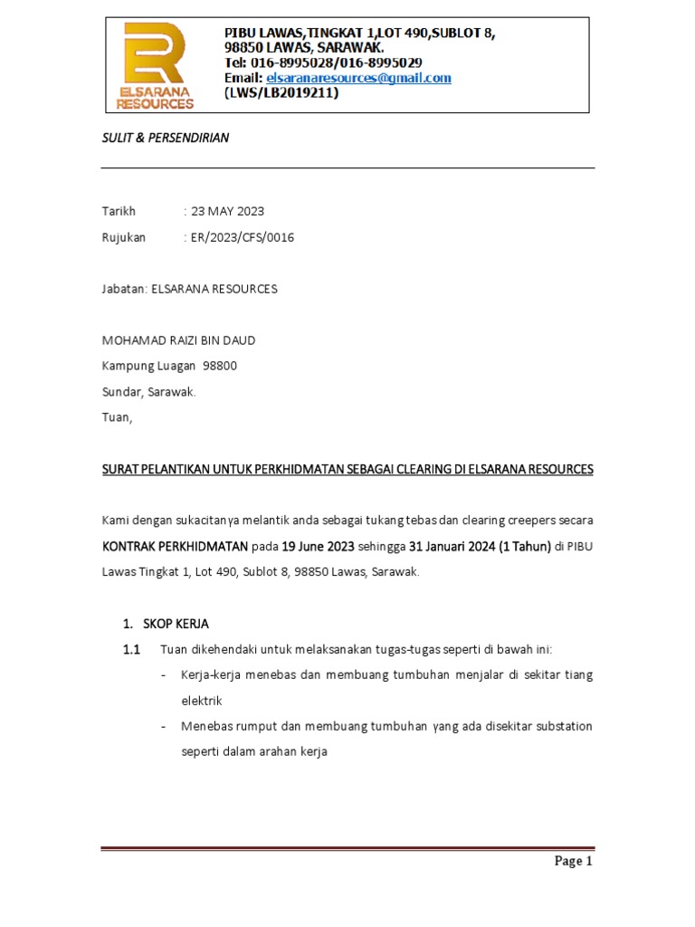 Contoh Surat CFS | PDF | Bisnis | Pengelolaan Keuangan & Uang