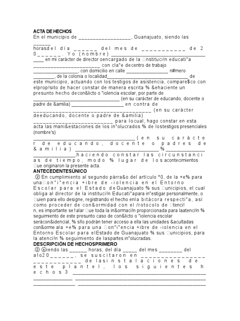 ¿Qué Es Y Para Qué Sirve Un Acta De Hechos? – OOOZ