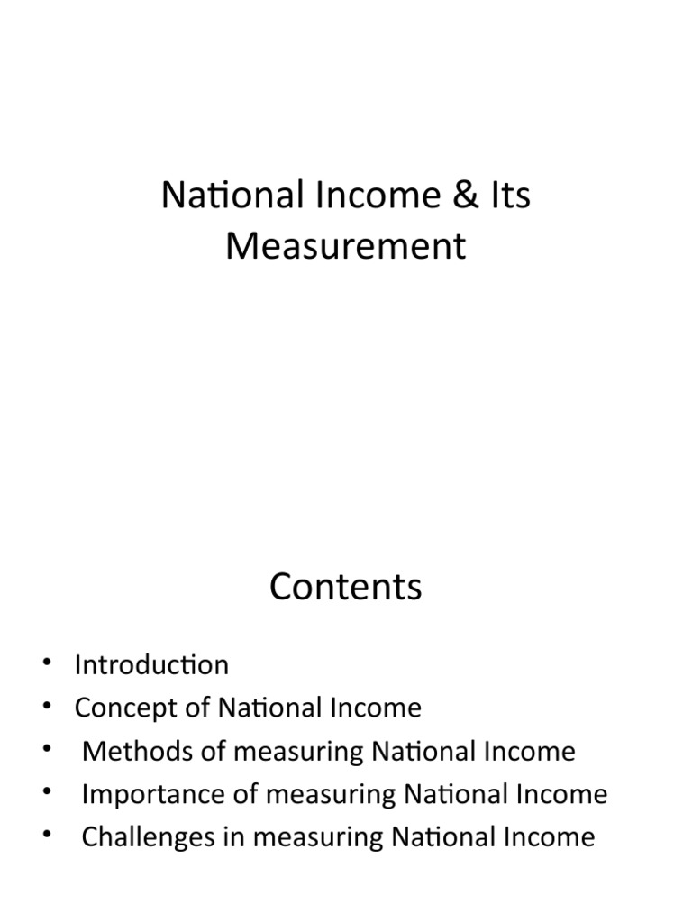 National Income & Its Measurement | PDF | Measures Of National Income ...