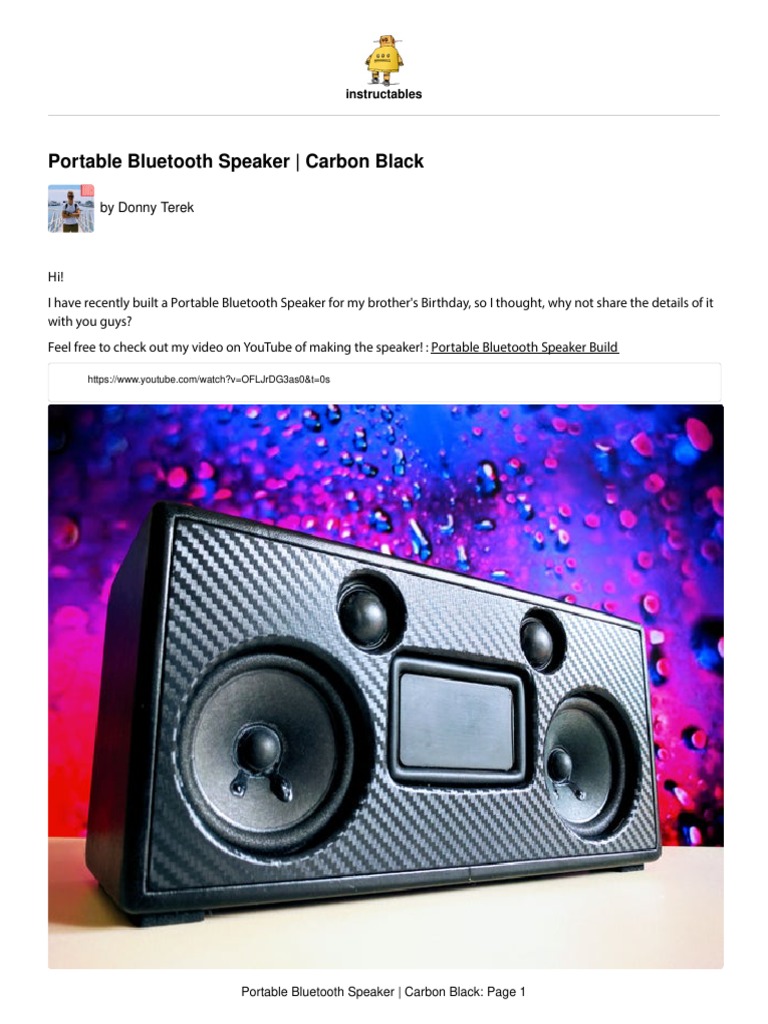 DIY Carbon Audio Pocket Speaker Guide | PDF | Loudspeaker | Electrical ...