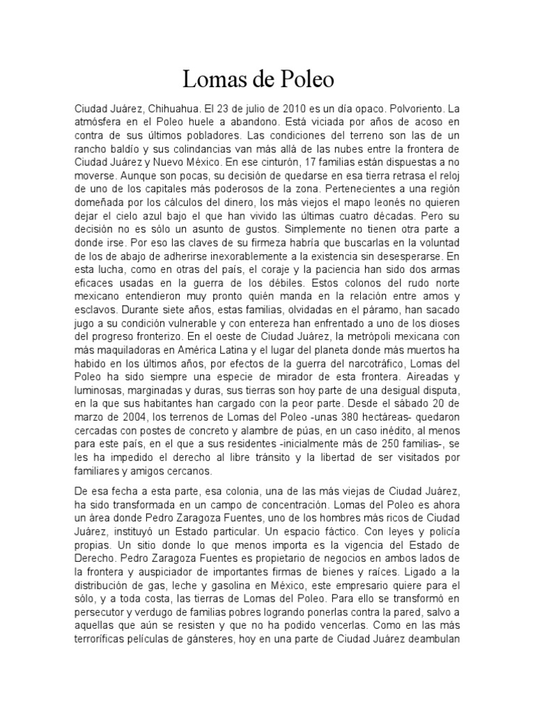 Lomas de Poleo | PDF | México | Ciudad juárez