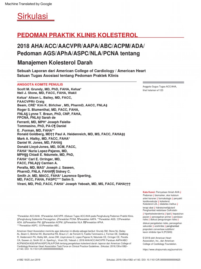 Aha Acc Cholesterol Clinical Practice Guidelines 2018 Pdf