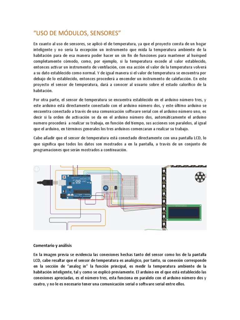 Uso de Modulos o Sensores | PDF | Arduino | Temperatura