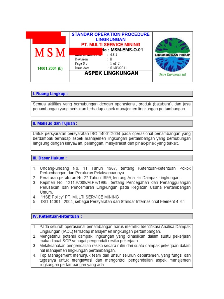 Sop Ems 2009 All H | PDF