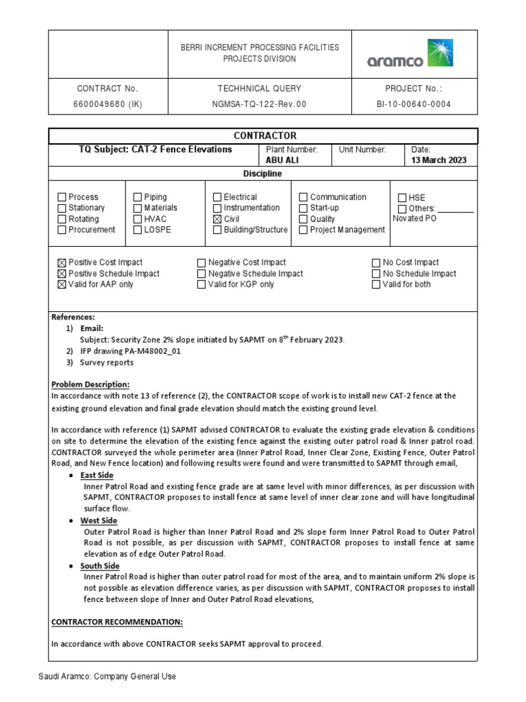 NGMSA TQ Fence Levels 122 | PDF