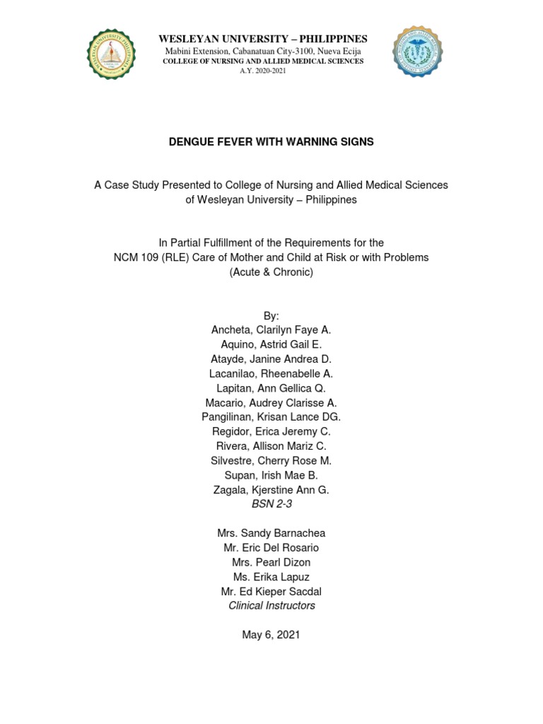 Case Pres Final Manuscript | PDF | Mosquito | Health Sciences