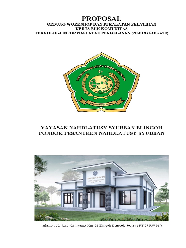 Proposal BLK Ponpes Nahdlatusy Syubban | PDF