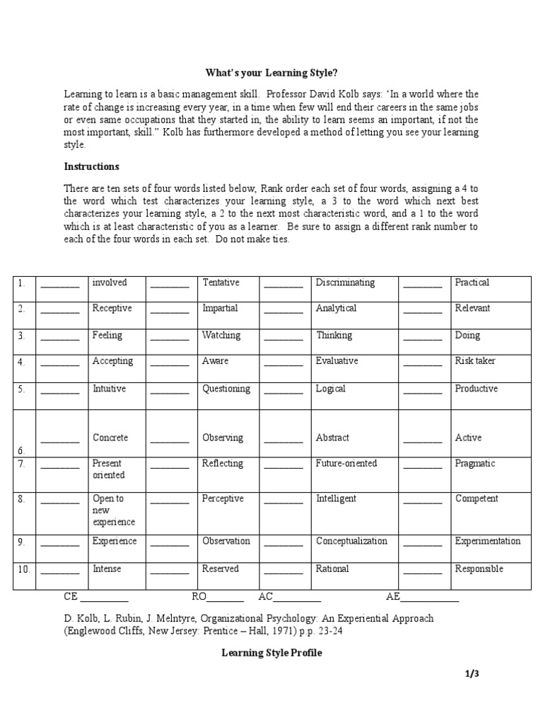 What's your Learning Style | PDF