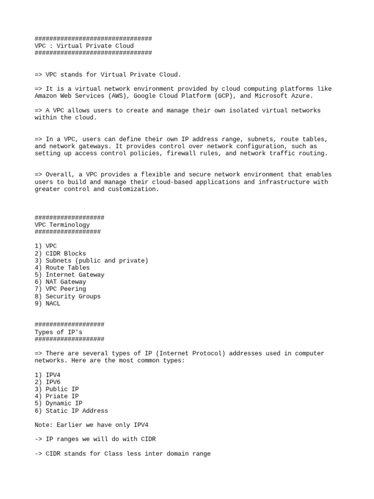 VPC Notes | PDF | Ip Address | I Pv6 VPC Notes | PDF | Ip Address | I Pv6