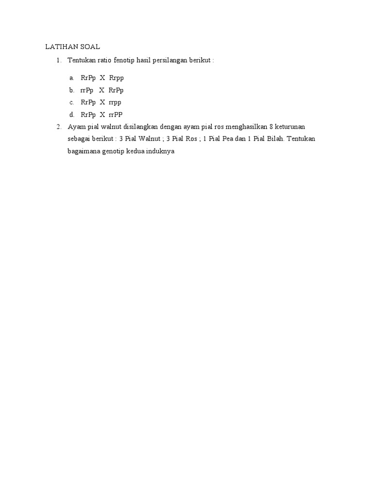 Latihan Soal Atavisme | PDF