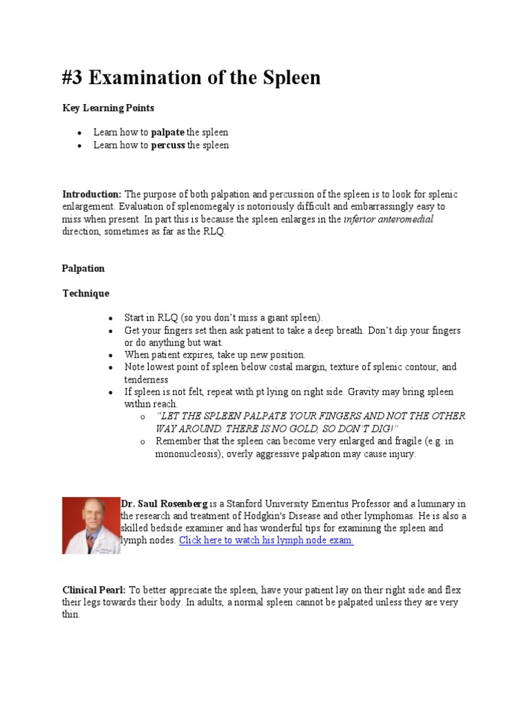 Examination of The Spleen | PDF | Spleen | Clinical Medicine