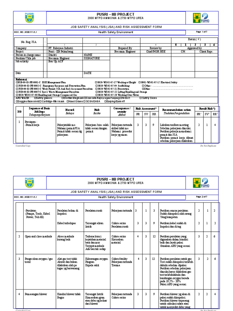 JSA Box Up | PDF | Workplace | Working Conditions