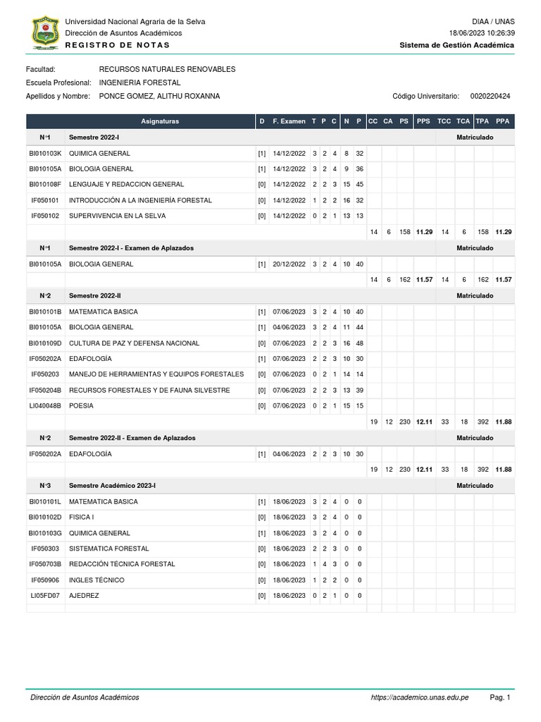 Registro de Notas Sistema de Gestión Académica | PDF | Science | Naturaleza
