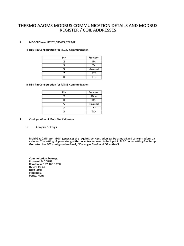 Thermo Modbus Manual | PDF | Computer Engineering | Network Protocols
