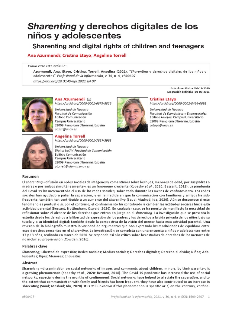 Sharenting y Derechos Digitales | PDF | Youtube | Internet