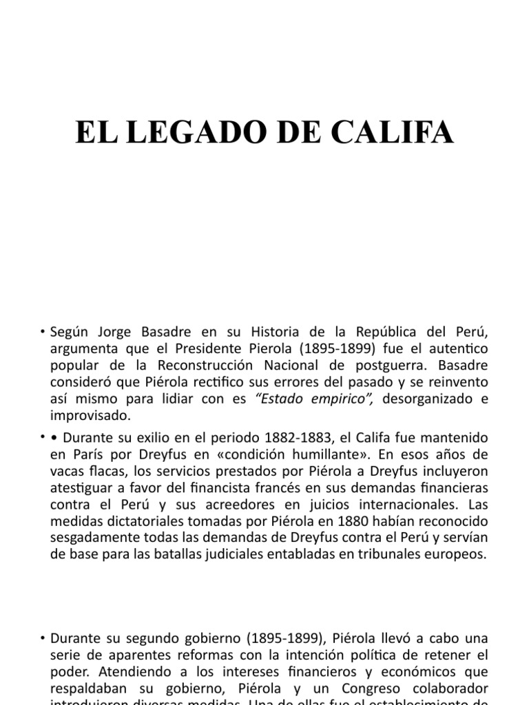 El Legado de Califa | PDF | Perú | Deuda