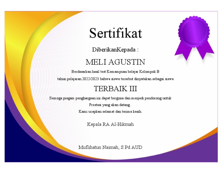 Desain Certificate Template Free Download 17 | PDF