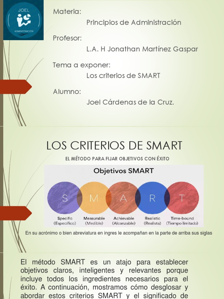 Los Criterios de Smart | PDF | Indicador de rendimiento