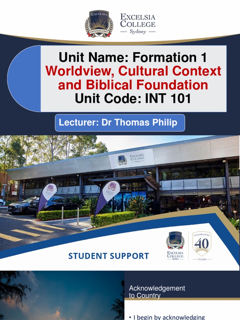 Week 1-Lecture Notes - INT 101 - Formation | PDF | Reality | Faith