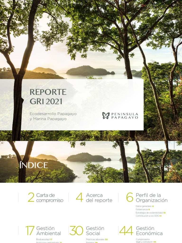 Reporte GRI 2021 Peninsula Papagayo VF | PDF | Sustentabilidad | Residuos