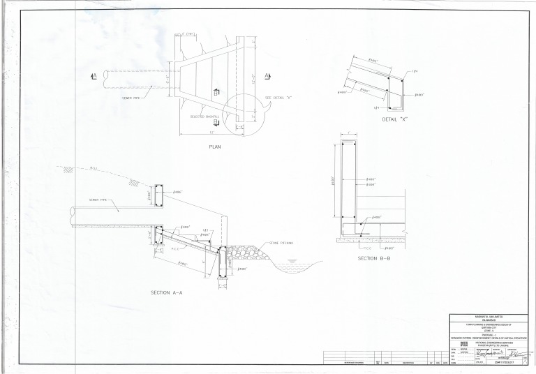 PACKAGE-1 DRAINAGE SYSTEM-REINFORCEMENT DETAIL OF OUTFALL STRUCTURE | PDF
