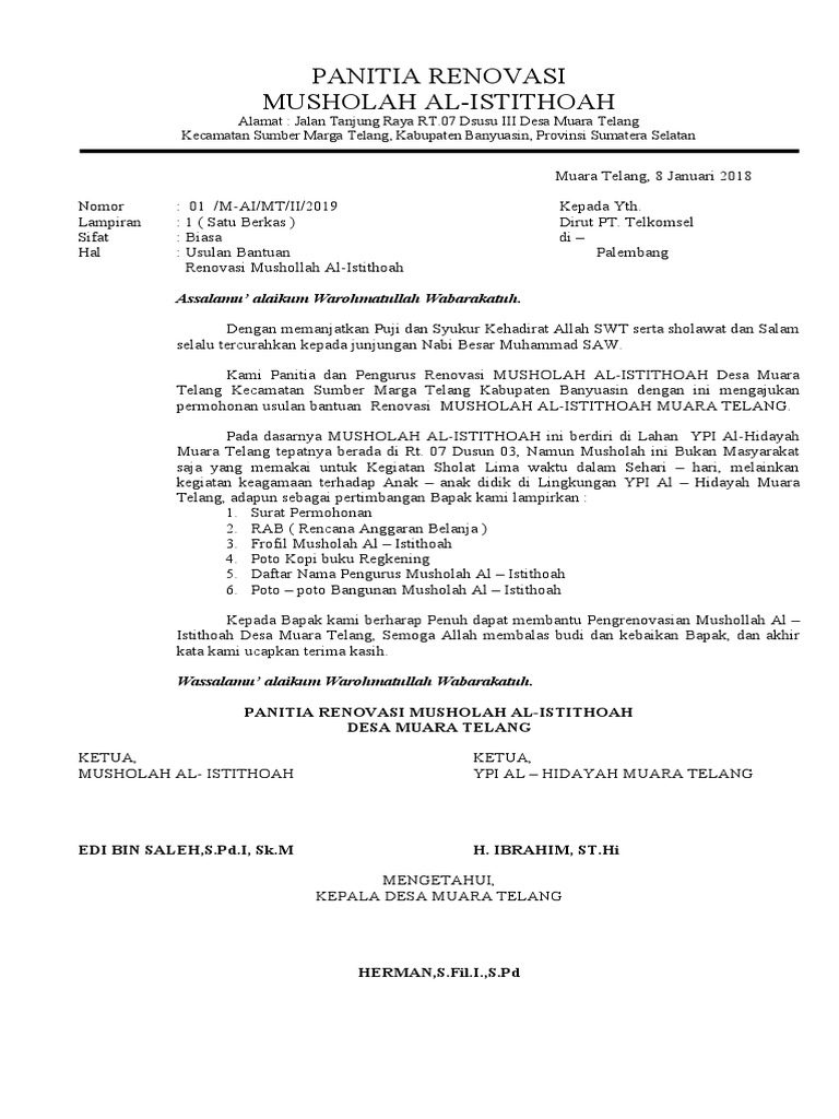 Proposal Mushollah | PDF