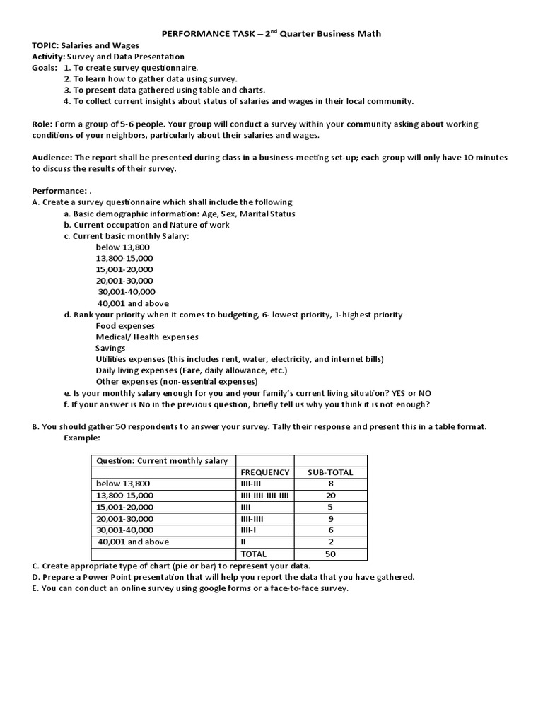 PERFORMANCE TASK 2nd Quarter BM | PDF