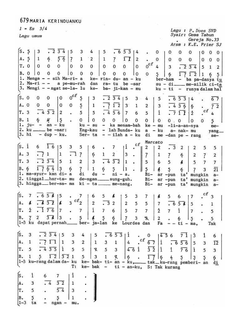 MB.679, Maria Kerinduanku | PDF