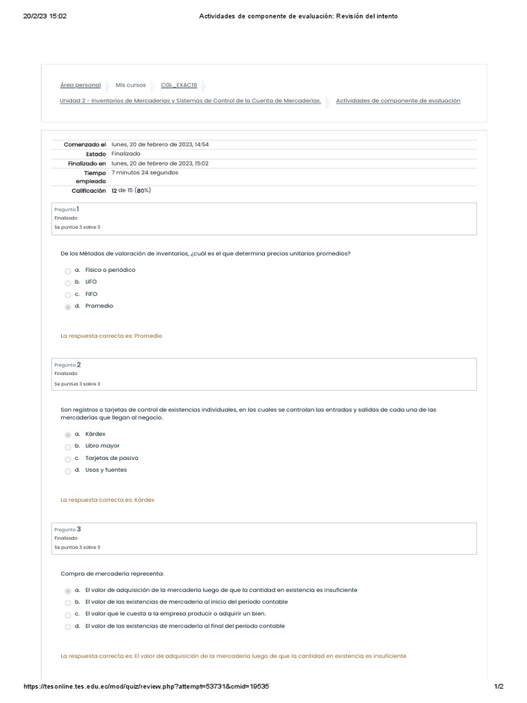 Leccion Intento 1 Contabilidad U2 | PDF | Contabilidad | Business
