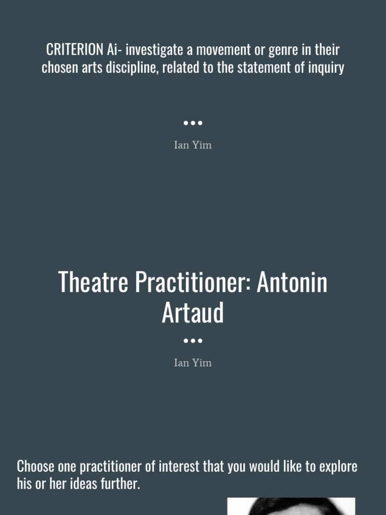 Ian Yim - Summative - The Theatre Practitioner | PDF