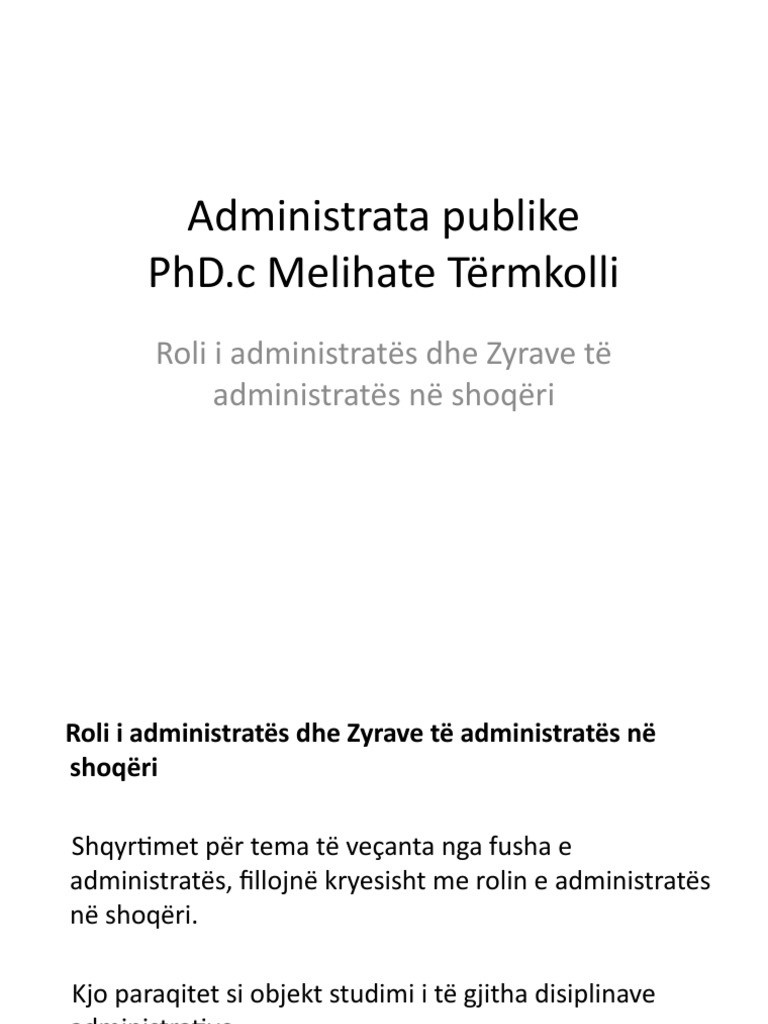 Ligj 12 Roli I Administratës Dhe Zyrave Të Administratës Në Shoqëri | PDF