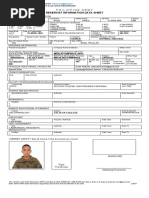 Reservist Information Data Sheet: Philippine Army | PDF | Military | Armed Conflict