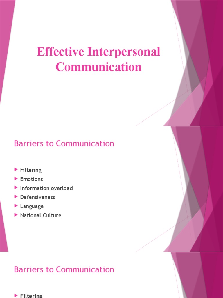 Interpersonal Communication Barriers Pdf