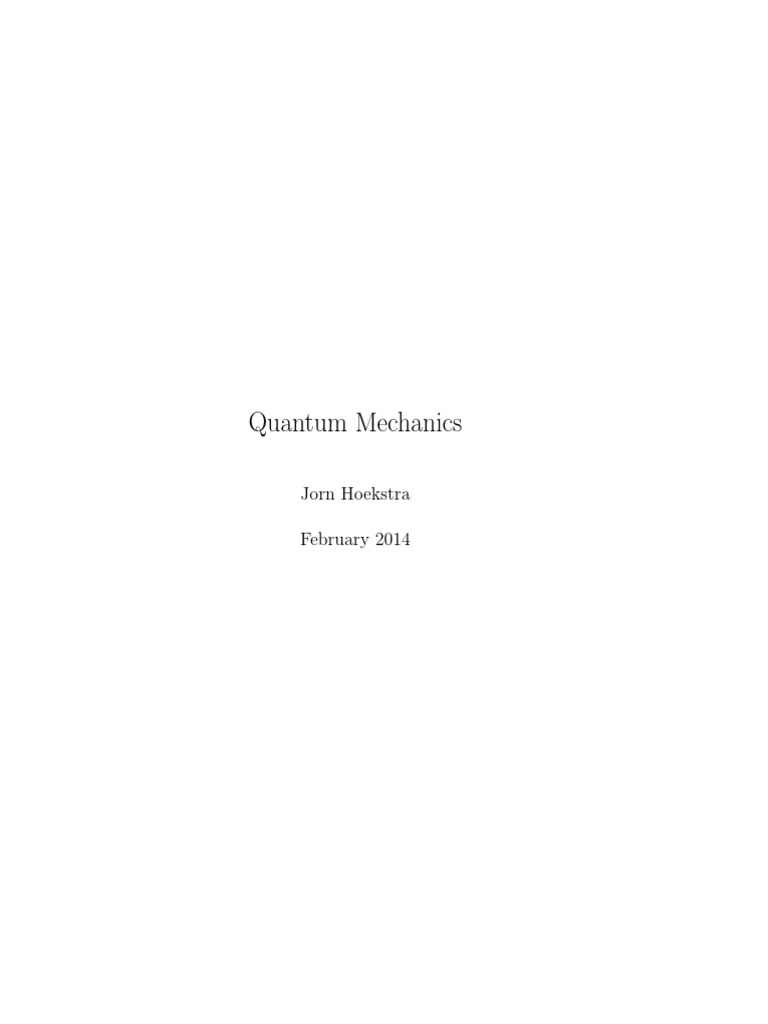 Quantum Mechanics For Dummies Summary | PDF | Eigenvalues And ...
